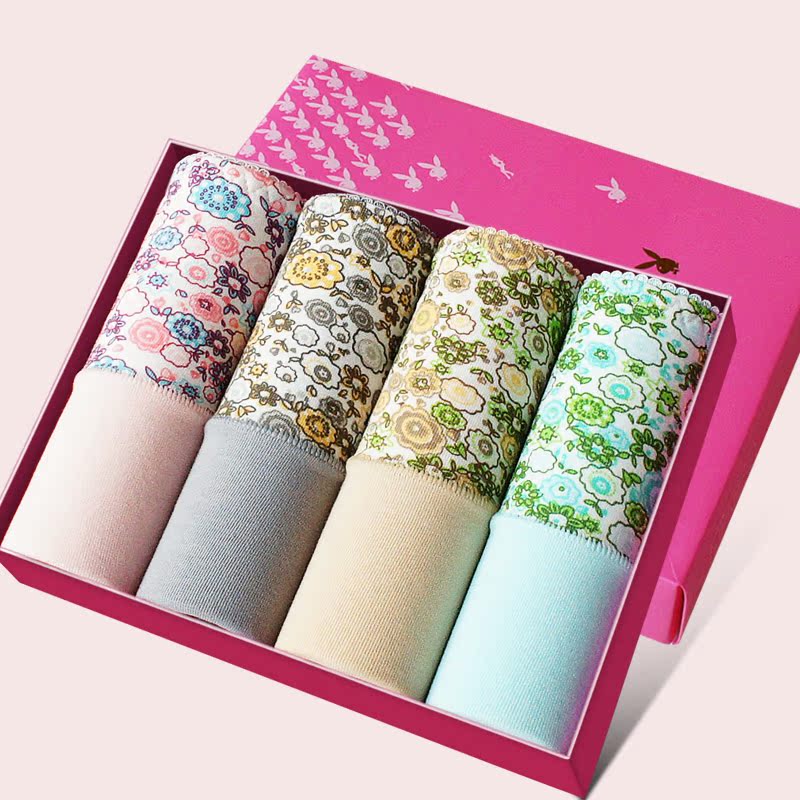 Купить Трусы Плейбой дамы трусики подарок в штучной упаковке хлопок ...