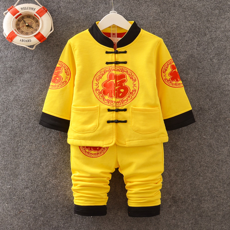 Купить Китайский традиционный наряд для детей 儿童唐装男童卫衣套装1-2-3周岁宝宝抓周礼服 ...