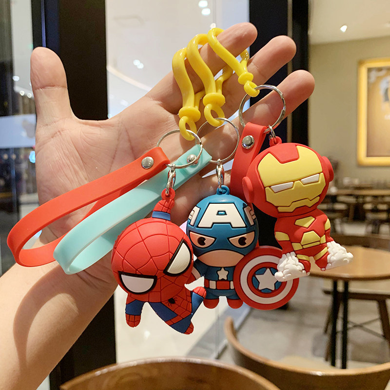 Captain America key chain Spider-Man female chain cartoon pendant Iron ...