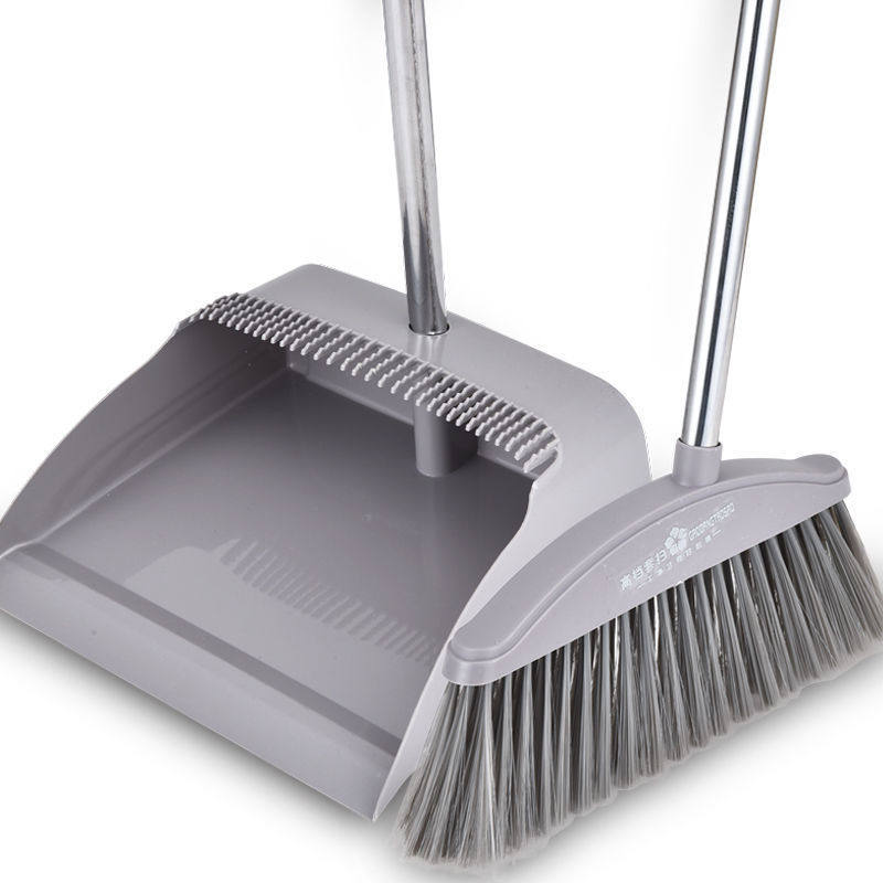 Thickened single broom dustpan set household combination stainless ...