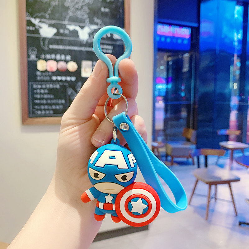 Captain America key chain Spider-Man female chain cartoon pendant Iron ...