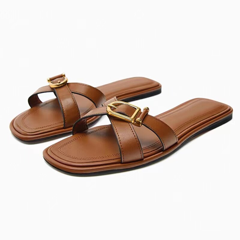 Spanish 2023 Summer New Style Flat Sandals with Flat Bottom for Outer ...